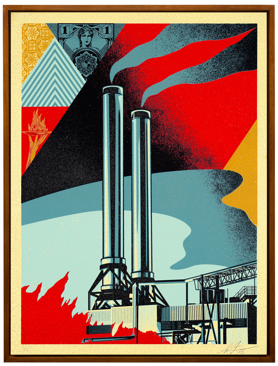 Shepard Fairey | Factory Stacks (Earth First – Mortal Machine Gallery